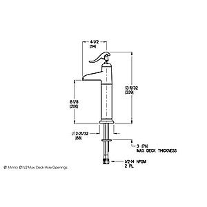 Pfister LFM40YP0Y LF-M40-YP0Y Ashfield Single Control Vessel Bathroom Faucet in Tuscan Bronze, 1.2gpm