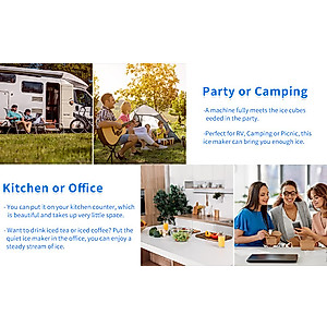 Joy Pebble Nugget Ice Maker Countertop, 45lbs/Day, 3lbs / Basket, Self-Cleaning, Pellet Ice Maker Machine, Ideal for Home Kitchen Office Bar Party,Black