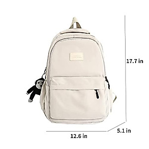 Viycuho Laptop Backpack Cute Large Capacity Student daypack for School Travel Outdoor Back To School (White)