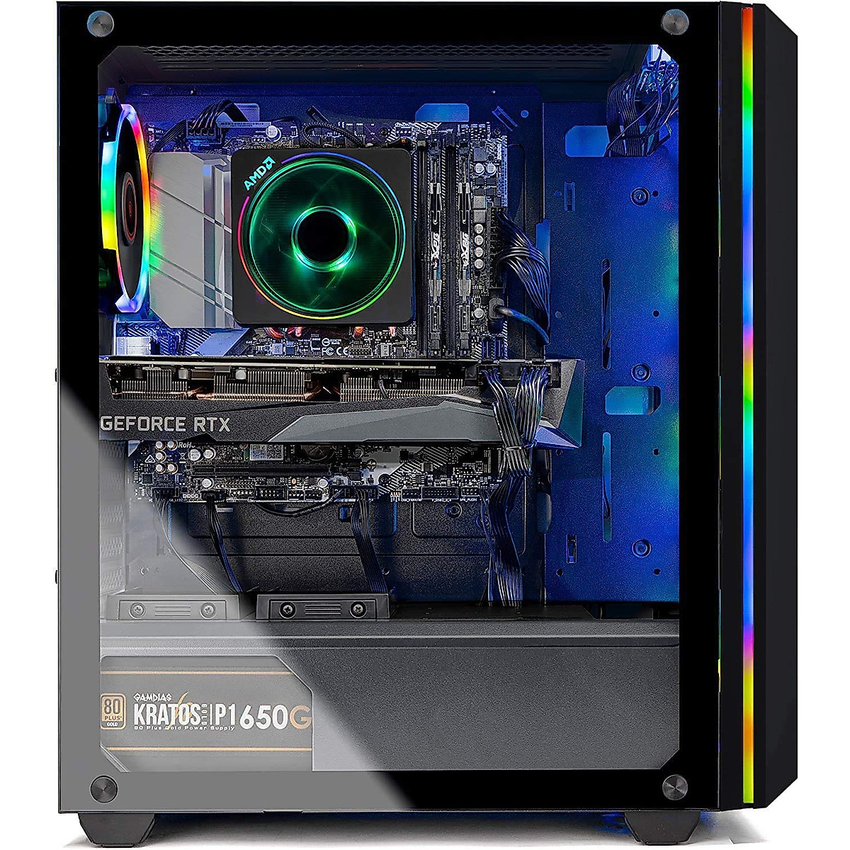 Skytech Chronos Gaming PC Desktop - AMD Ryzen 7 3700X 3.6GHz, RTX 3070 8GB, 16GB DDR4 3200, 1TB NVME, 650W Gold PSU, Windows 10 Home 64-bit, Black