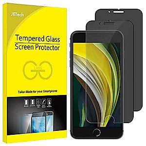 JETech Privacy Screen Protector for iPhone SE 3/2 (2022/2020 Edition), iPhone 8 and iPhone 7, Anti-Spy Tempered Glass Film, 2-Pack