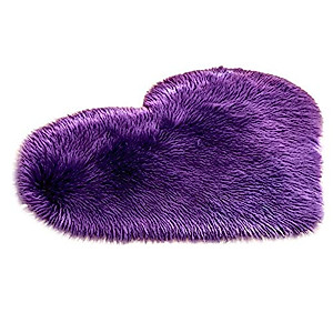 Fluffy Area Rugs,Heart Shaped Soft Faux Sheepskin Fur Area Rugs for Home Sofa Floor Mat Plush, Pink Shag Rug for Girls Bedroom,Fuzzy Carpet for Kid's Room, Nursery, Home Decor (E)