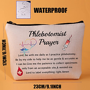 JYTAPP Phlebotomist Gifts Phlebotomist Prayer Cosmetic Makeup Bag For Women Phlebotomy Technician Gifts PBT Nurse Graduation Gifts Phlebotomist Nurse Lab Tech Gifts