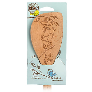 Talisman Designs Laser Etched Beechwood Corner Nature Design | Cooking & Serving Spoon, Decorative Wooden Utensils
