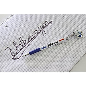 BRISA VW Collection - Volkswagen Samba Bus T1 Camper Van Pen, Ballpoint Pen with Charm (White)