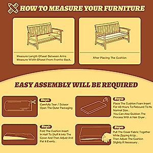 Bench Cushions.36x14 Inches Spill-Resistant Bench Cushion Is Suitable for Patio Benches, Patio Sofas, Garden Benches. Comes with 2 Tie Straps for Easy Removal for Cleaning. (36x14x2.5, Anthracite)