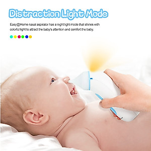 Easy@Home Baby Electric Nasal Aspirator: USB Rechargeable Baby Nose Sucker with Night Light Adjustable Suction Level 2 Silicone Suction Nozzles for Baby Nose Cleaner ENA102