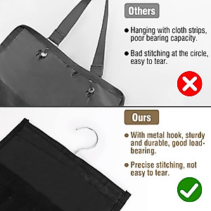 Legging Organizer for Closet, Hanging Closet Storage Organizer System, Clothes Closets Holder with 20 Roll Independent Compartments for Yoga T-Shirts Bras Socks Pants Tank Top Towel (Black)