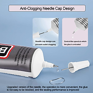 4 PCS 110ml B7000 Glue Clear with Precision Tip, Super Craft Glue, Clear Glue Rhinestones Glue for Craft, Jewelry Glue for Jewelry Making, Phone Repair, DIY Craft Makeup, Nail Art Glass