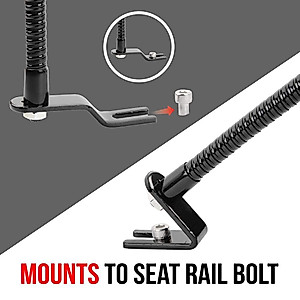 Tackform Gooseneck Tablet Mount for Car and Truck Industrial 28 Inch Steel Coil Gooseneck Seat Rail Device Holder for Taxi, Van, Vehicle. Compatible with iPad, Galaxy, Surface Pro