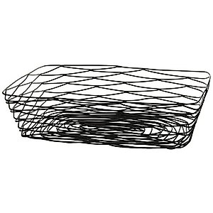 TableCraft Products BK17212 Basket, Rectangle, 12" x 9" x 3.5", Black Metal