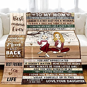 KERAOO to My Mom Gift from Daughter, Custom Birthday Blanket Gift for Mom, Best Mama Ever Gift, Christmas for Mom, Mother, Mama