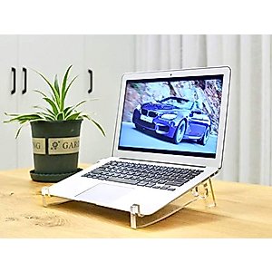 STYLEZONE Portable Acrylic Laptop Stand Detachable Laptop Raiser Laptop Cooling Support Holder Compatible with MacBook Air Mac Pro Dell Notebooks 11-17 Inch
