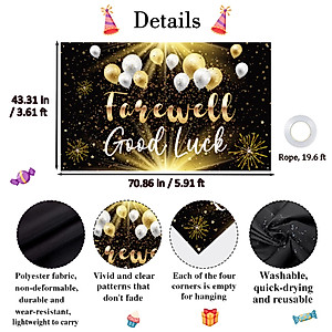 Kimini-Ki Farewell Good Luck Backdrops, Going Away Party Decorations, Goodbye/Farewell/Retirement/Job Change/Relocating/Graduation/Moving Party Decorations Supplies