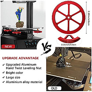 Aluminum Hand Twist Leveling Nut and Hot Bed Die Springs Printer Compression Springs Compatible with 3, Ender 5/5 Plus/Pro, CR-10, CR10S/10S Pro, CR 20 3D Printer (8 Pieces)