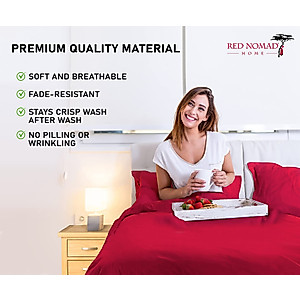 Red Nomad Luxury Duvet Cover & Pillow Shams Set, 3 Pieces, Full/Queen, Burgundy
