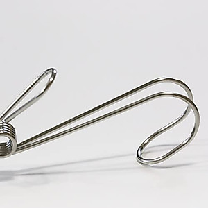 Clothes Pin Hook Long Tail 4 Pack Stainless Steel Metal Clothes Clip Hanging Wire Kitchen Bathroom Office Laundry 4.13-INCHJAPAN