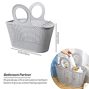 Expandable Caddy Bath Tray for Tub, Multifunctional Drain Bathtub Shelf with Non-Slip Extending Grip for Tub Against Wall, Kitchen Dish Drying, Tub Organizer with Foldable Storage Baskets