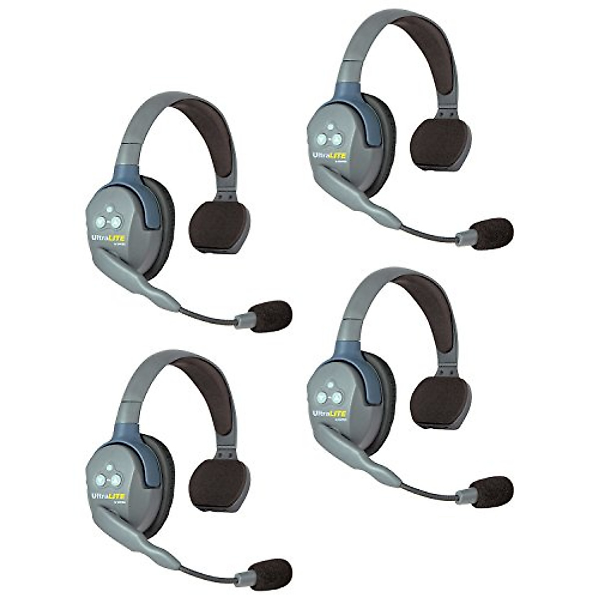 Eartec UL4S UltraLITE Full Duplex Wireless Headset Communication for 4 Users - 4 Single Ear Headsets