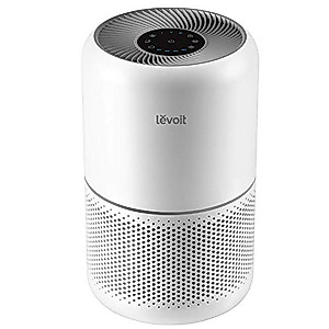 LEVOIT Air Purifier, White & Air Purifier Smoke Remover Replacement Filter, 4-in-1 True HEPA, High-Efficiency Activated Carbon, Core 300-RF-WS, 1 Pack, Blue