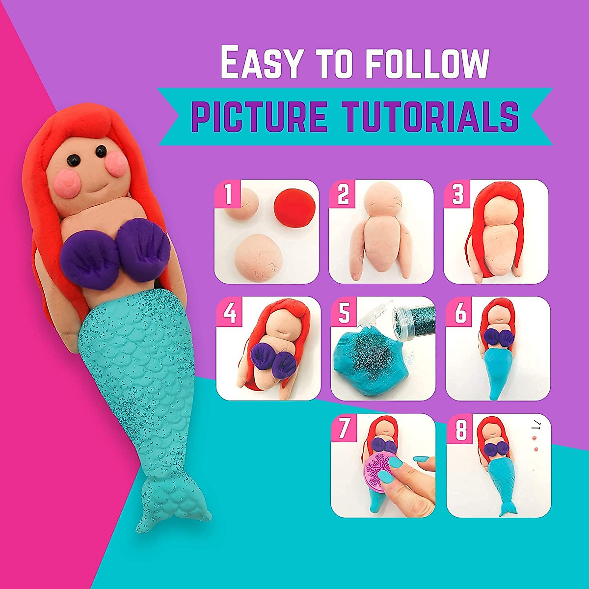 GirlZone Air Dry Clay Ultimate Craft Kit, Over 100 Piece Kids Modeling Clay Set, Air Dry Clay for Kids with No Baking Required, Arts & Crafts for Girls Age 3+ (Regular Size)