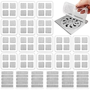 4 inch Disposable Shower Drain Cover Hair Catcher Shower Drain Mesh Stickers, Floor Drain Sticker for Bathroom, Laundry, Bathtub, Kitchen, Sink, 50 PCS Pack(grey)