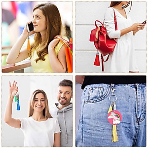 Tassels for Jewelry Making, Flasoo 100 Pieces Keychain Tassel Charms Silky Handmade Tassels Bulk for Resin DIY Crafts, Bracelets, Earrings, Keychain, Necklace