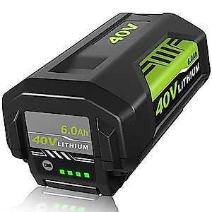 Upgraded to 6.0Ah OP4026 40 Volt Lithium Replacement Battery Compatible with Ryobi 40V Battery OP4050A OP40601 OP4026A OP4040 OP4030 OP4050 OP4015 OP40261 OP40201 OP40401 with LED Indicator (Black)