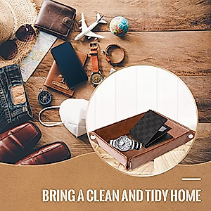 Best Dad Ever Gifts for Dad from Daughter Son Kids, Unique Birthday Gifts for Stepdads Husband Men, PU Leather Valet Tray