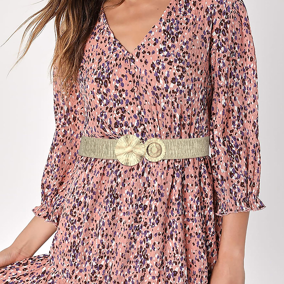 YooAi Womens Belts for Dress Wide Elastic Belt Fashion Stretchy Cinch Belt for Women Dresses Khaki M 28