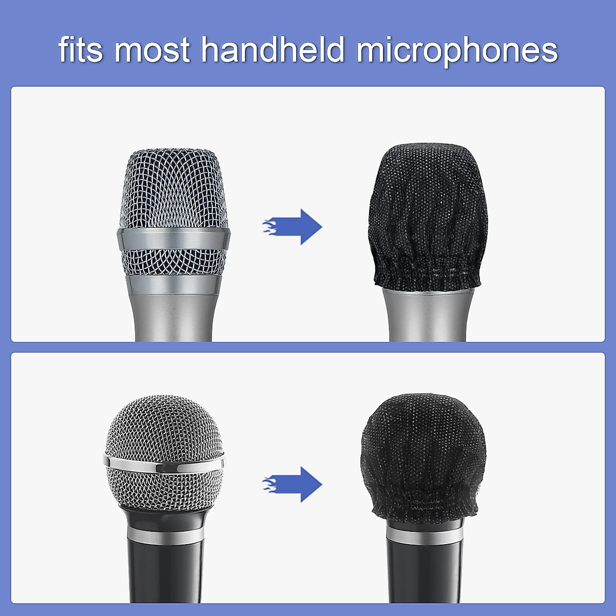 BILIONE Disposable Microphone Sanitary Windscreen, 200 Pcs Clean No-Woven Mic Covers, Perfect Replacement Suitable for Most Handheld Microphone