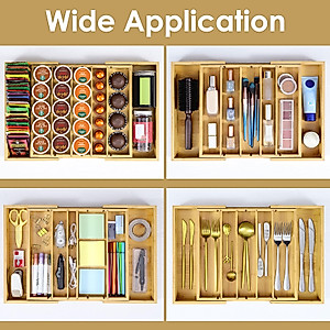 Kssiaz Coffee Pod Holder Drawer, Bamboo K Cup Holder Compatible with Nespresso Vertuo Capsules, 25-45 K Cup Drawer Organizer for Coffee Station Home Office and Kitchen (Bamboo)