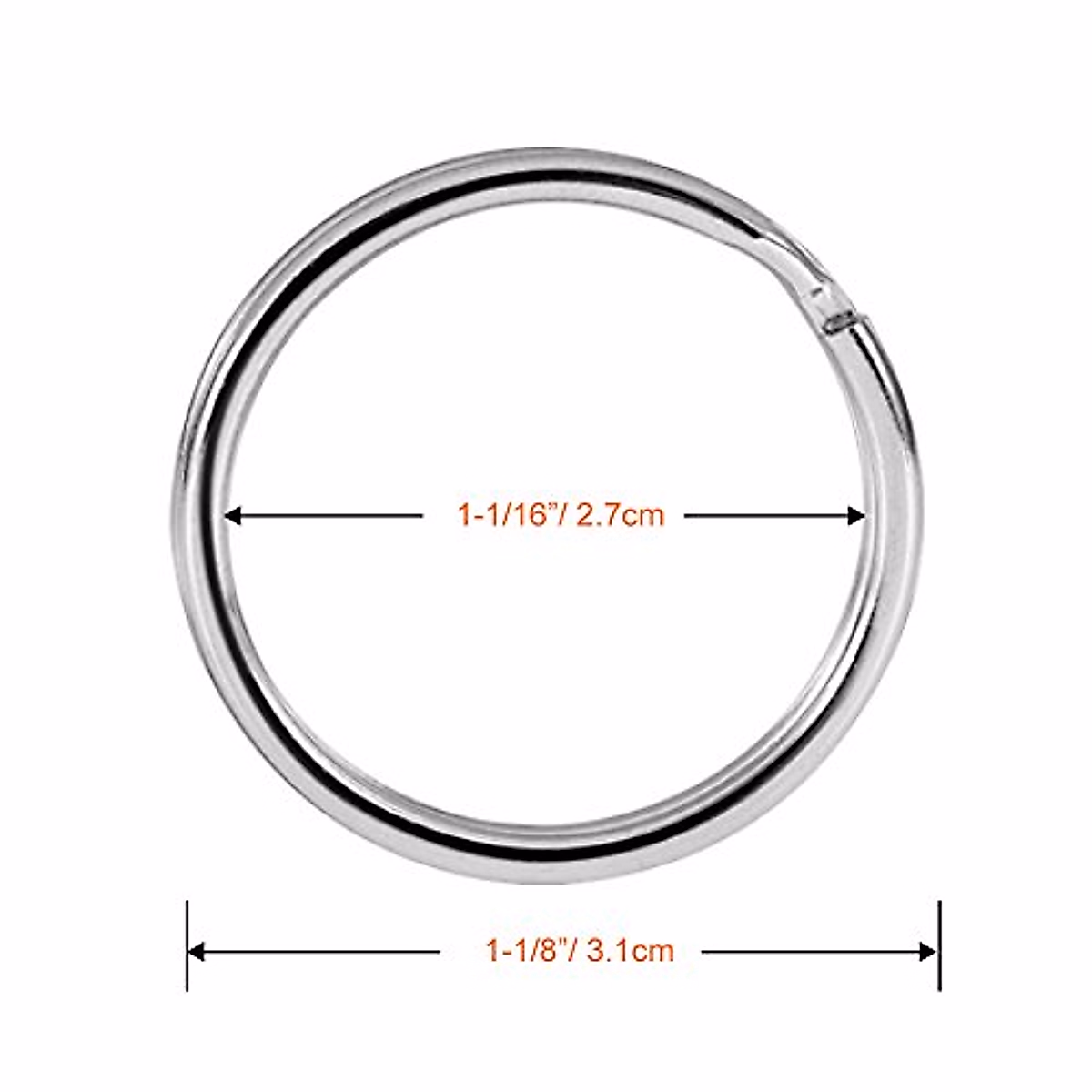 Paxcoo 100 Pcs Key Chain Hooks with Key Rings (Large Size)