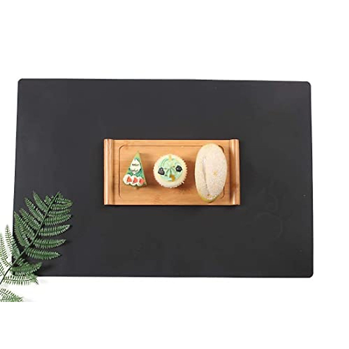 KimTin 23.62" by 15.75" Extra Large Mulitpurpose Silicone Placemat,Countertop Protector, Kitchen Counter Mat, Table Mat, Heat Resistant, Washable, Non Slip (Black)……