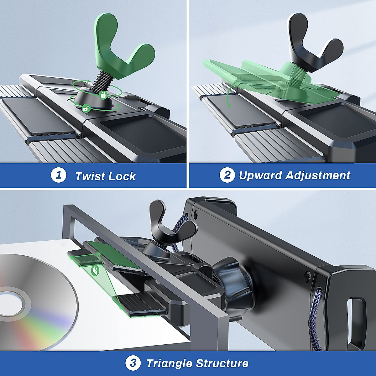 OQTIQ CD Slot Tablet Car Mount for 5-12.4” Tablet, Universal Tablet Car Holder, Car Phone Holder Compatible with iPad Pro Air Mini, for Switch, for Samsung, GPS, All 5-12.4” Tabs & 4-7” Phones