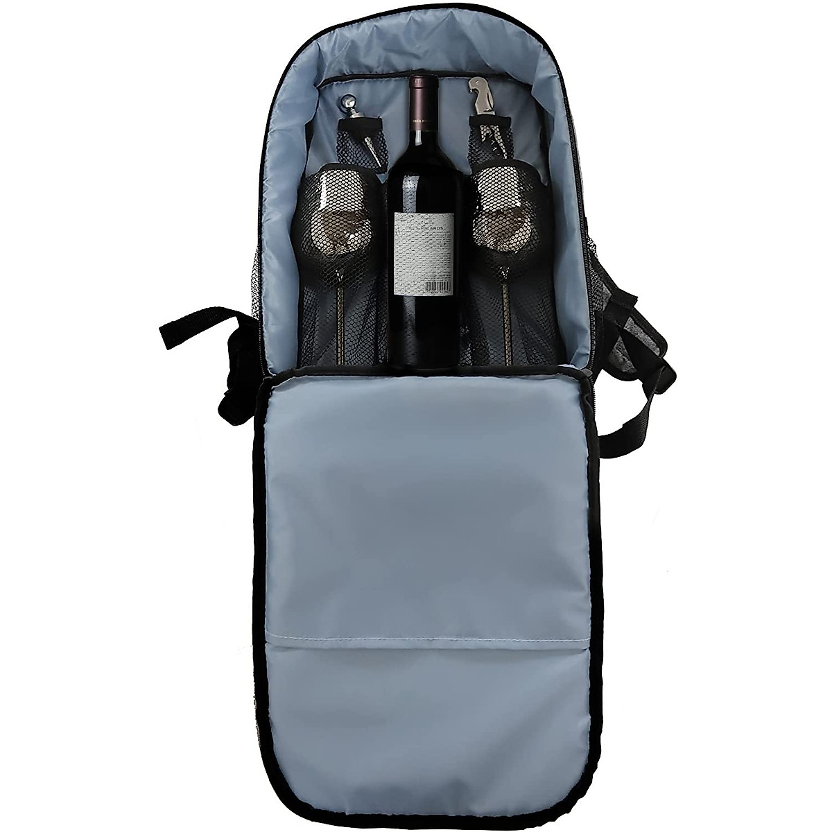 SHINY STAR IN THE DARK SKY Travel Red Wine Glasses Set,Including Backpack,Wine Goblets Set Of 2,17 Ounce,Wine Stopper And Multifuction Waiter Corkscrews, Suit For Outdoor Party And Picnic