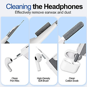 8-in-1 Airpod Cleaner Kit & 2 Extra Cleaning Cloths, Airpods Cleaning Kit, Phone Cleaning Kit, Screen Cleaner, Laptop Cleaning, Keyboard Cleaner, Device Cleaning Kit for Earbuds/MacBook/Earphone
