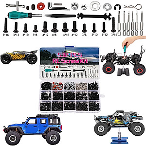 RC Car Repair Work Stand 532 PCS RC Repair Tool Screws Set Kit 360 Degree Rotation RC Repair Station Screwdrivers Screws Pallet Kit for 1/8 1/10 1/12 1/16 1/18 RC Crawler Truck Buggy Tool Set