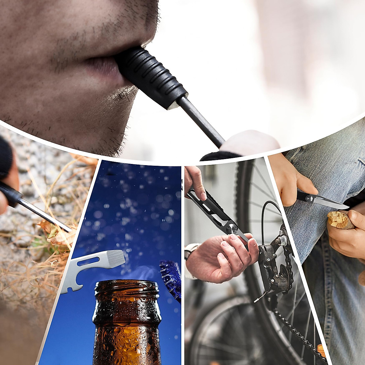 Multi Tool Pocket Knife for Men, Tactical Folding Knife, Survival Camping Knife with Fire Starter,Whistle,Screwdriver,Bottle Opener, Gifts for Men, Outdoor, Camping,Survival,Emergency,Fishing,Hiking