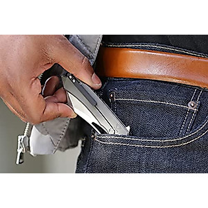 Drop + Ferrum Forge Buc Titanium Frame Lock Folding Pocket Knife (Blue)