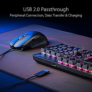 ASUS ROG Strix Scope RX Gaming Mechanical Keyboard, Red Optical Switches, USB 2.0 Passthrough, 2X Wider Ctrl Key, Aura Sync, Armoury Crate RGB Lighting, Black