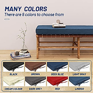 sutailocus Bench Cushion Double Piping Outdoor Bench Cushion,Custom Bench Cushions for Indoor/Outdoor Furniture, for Window/Piano/Porch Swing/Dining/Kitchen Bench (30x14x3, Indigo)
