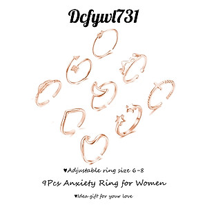 Dcfywl731 Stackable Rings for Women Trendy Stuff Knuckle Ring Cute Adjustable Arrow Knot Wave Star Moon Rings Set Jewelry Gifts Stocking Stuffers for Christmas Gifts 2024