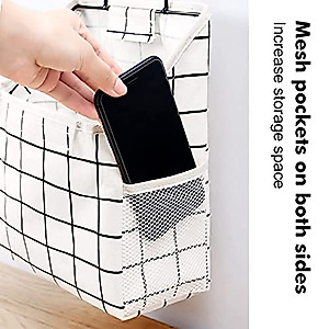 Fantasyon BTQ Wall Hanging Storage Bag, Waterproof Over The Door Closet Organizer Hanging Pocket Linen Cotton Organizer Box Containers for Bedroom, Bathroom (Black)