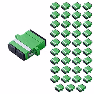 40Pcs SC-APC to SC-APC Couplers, Duplex Fiber Optical Adapters Cable Connectors