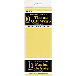 Tissue Gift Wraps - 20" x 26", Yellow, 10 Pcs