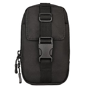 Tactical MOLLE Pouches Attached Utility Pouches Small Multipurpose Tactical Belt EDC Gadget Gear Belt - Black