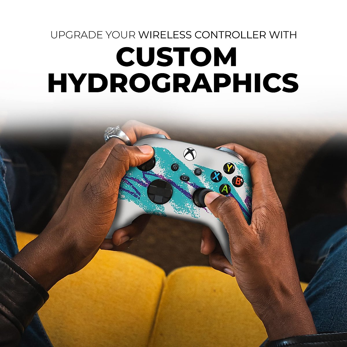 DreamController Kingdoom Hearts City Blue Custom X-box Controller Wireless compatible with X-box One/X-box Series X/S Proudly Customized in USA with Permanent HYDRO-DIP Printing (NOT JUST A SKIN