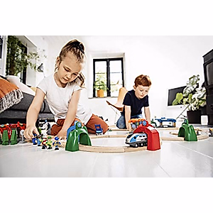 BRIO World - 33873 Smart Tech Engine Set with Action Tunnels | 17 Piece Train Toy with Accessories and Wooden Tracks for Kids Age 3 and Up