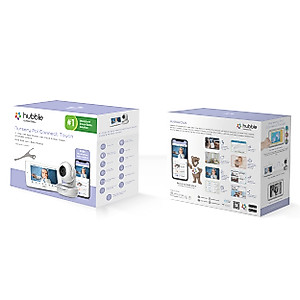 Hubble Connect Touch Twin 5" Smart Baby Monitor with Camera and Audio, WiFi Baby Camera Monitor with Flexible Wall Mount; Pan Tilt Zoom; 2Way Talk, Interactive Smart HD Monitor & Smartphone App